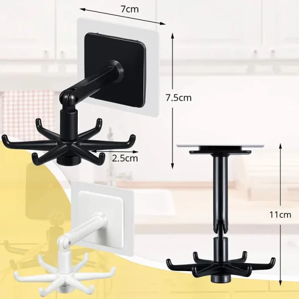 360° Rotating Folding Hook – Self-Adhesive Utility Hook (1 Pc) - ARAMBAZ