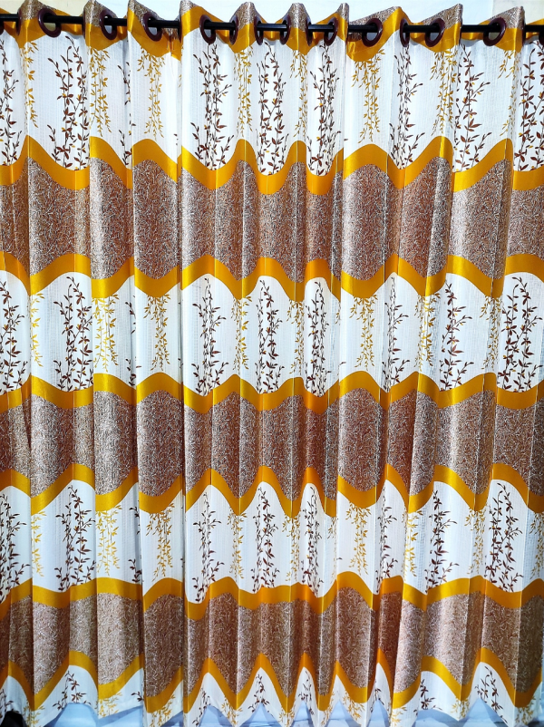 Curtain Porda – Synthetic Indian Window Protector (Yellow and White Art ...