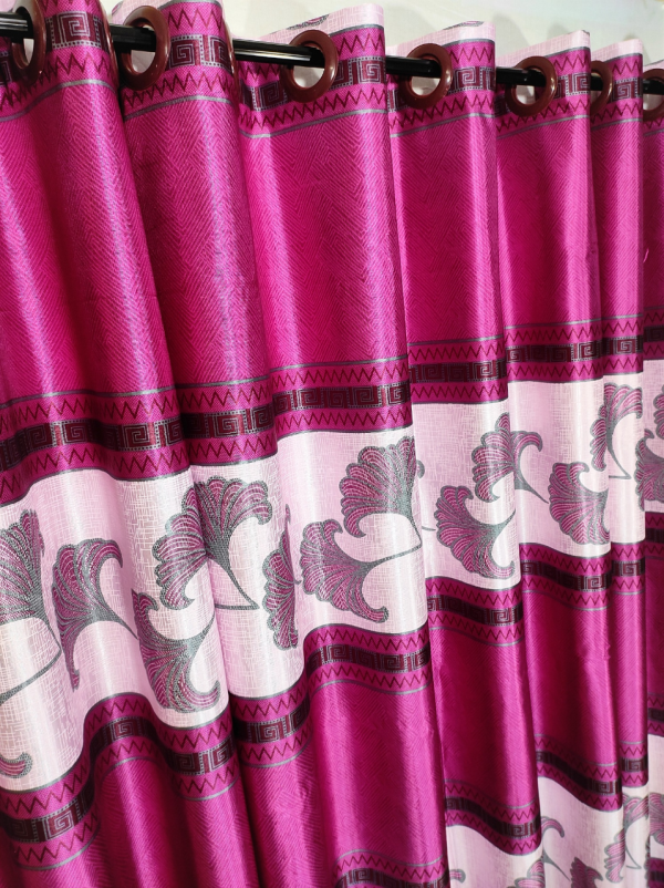 Curtain Porda – Synthetic Indian Window Protector (Magenta Tween Flower ...