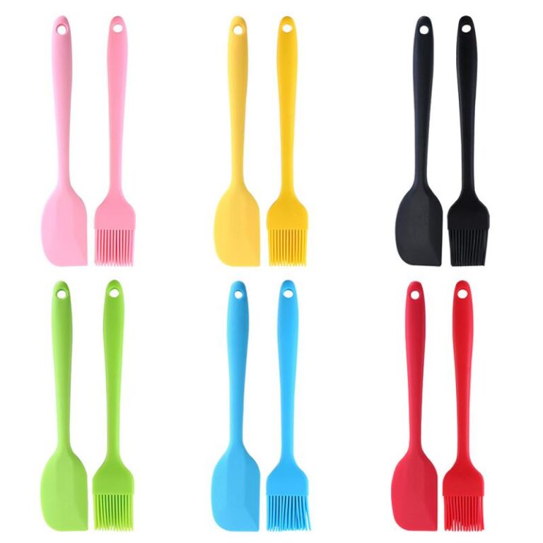 Silicone Spatula Barbecue Brush Kitchen Utensil Tool Kit Heat Resistant BBQ Oil Condiment ...