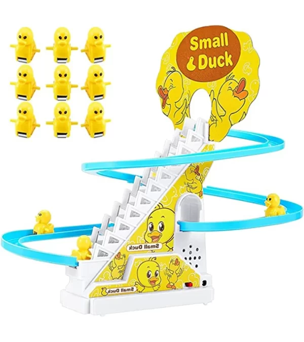 Multicolor Baby Duck Track Toy – Yellow Duck Racing Climbing Stairs Toy ...