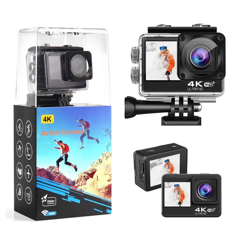 Ausek Q60TR 4K Ultra HD Touch Dual Screen Selfie-Time Action Camera ...