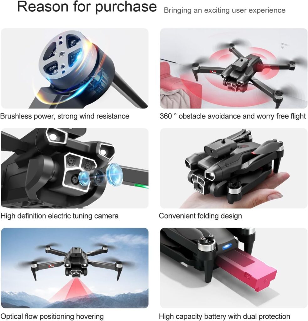 Drone 4K HD 3-Camera | ESC Camera Control | Obstacle Avoidance ...