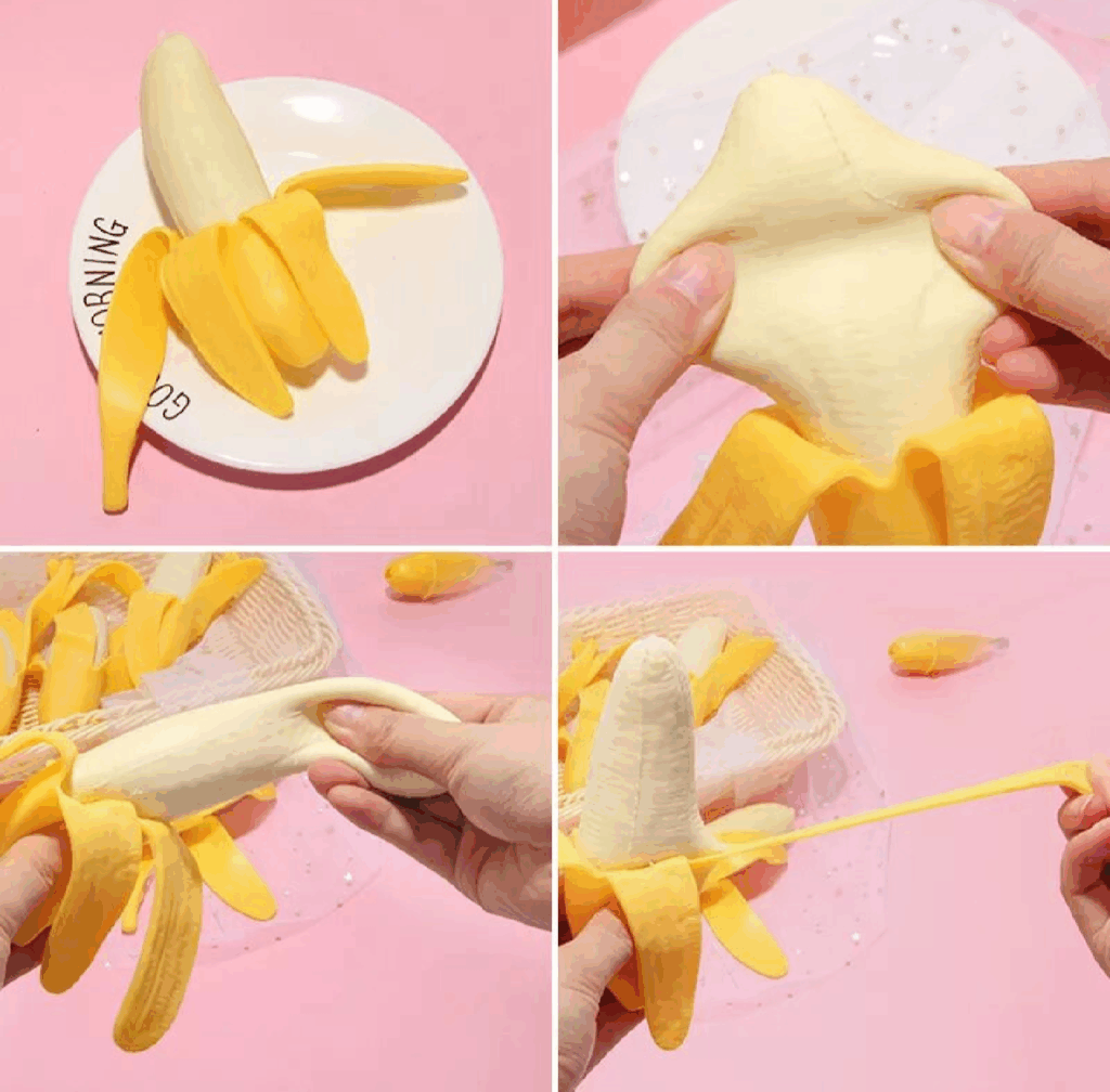 Realistic Squishy Stretchy Fun Banana – Sensory Tactile Fidget Stress ...