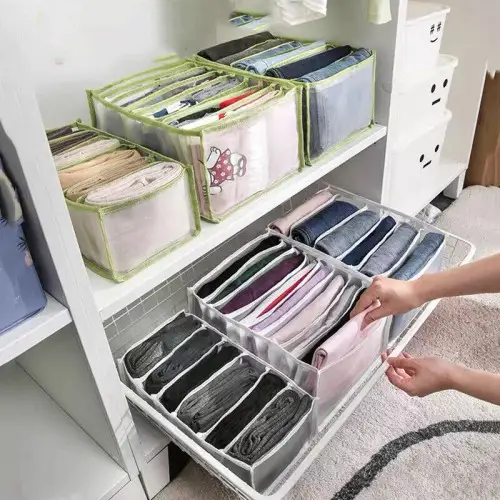 Cloth Organizer Box – 9 Grid Closet Storage Drawer Divider Storage ...